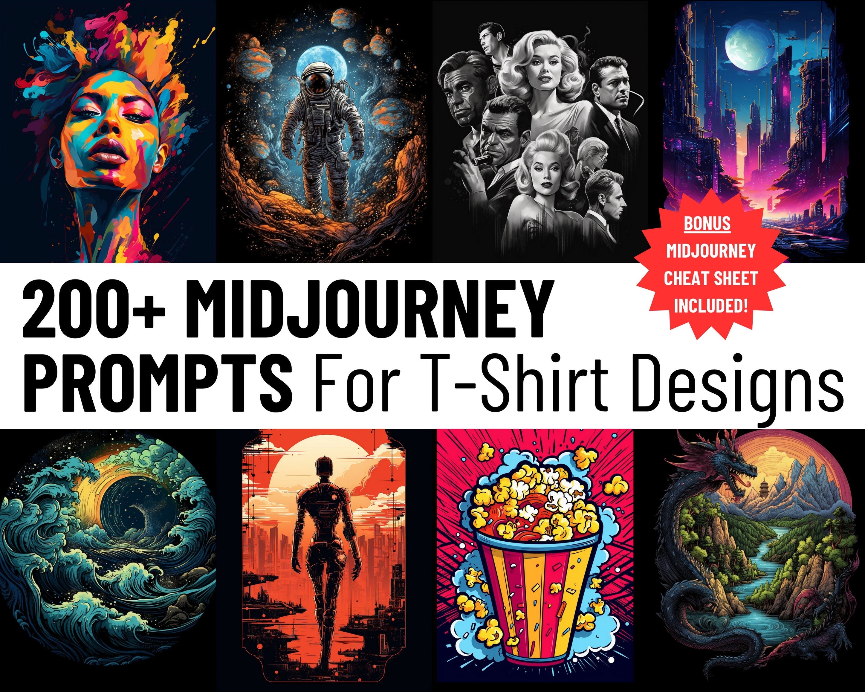 200 Midjourney Prompts AI For T-Shirt Designs – Marioxy Digitals